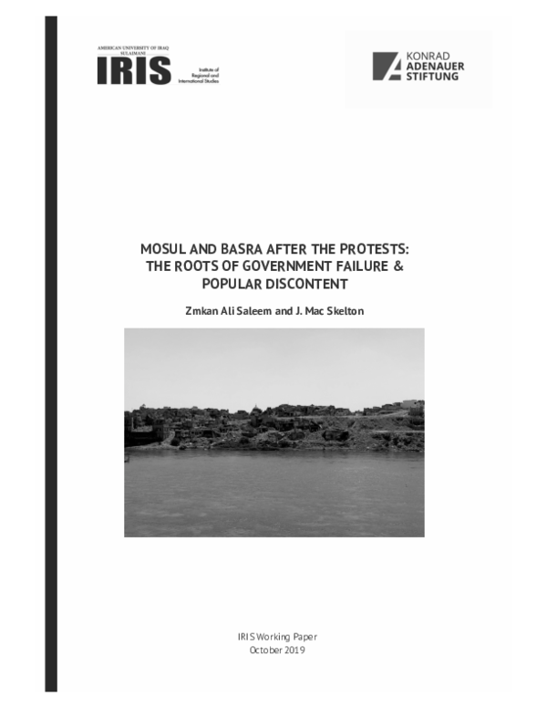 (PDF) Mosul and Basra after the Protests: The Roots of Government ...