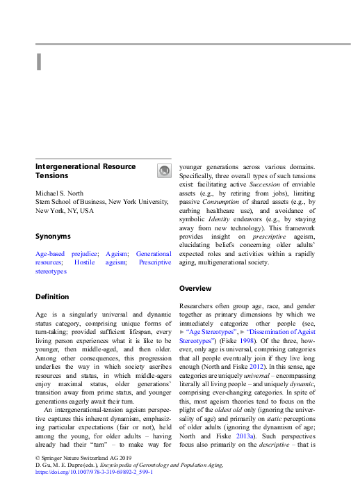 (PDF) Intergenerational Resource Tensions