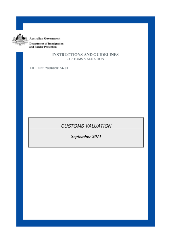 (PDF) INSTRUCTIONS AND GUIDELINES CUSTOMS VALUATION