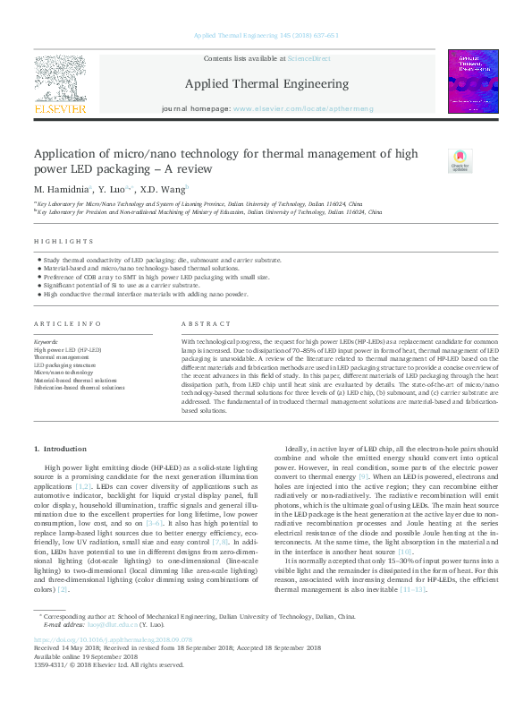 (PDF) Application of micro/nano technology for thermal management of ...