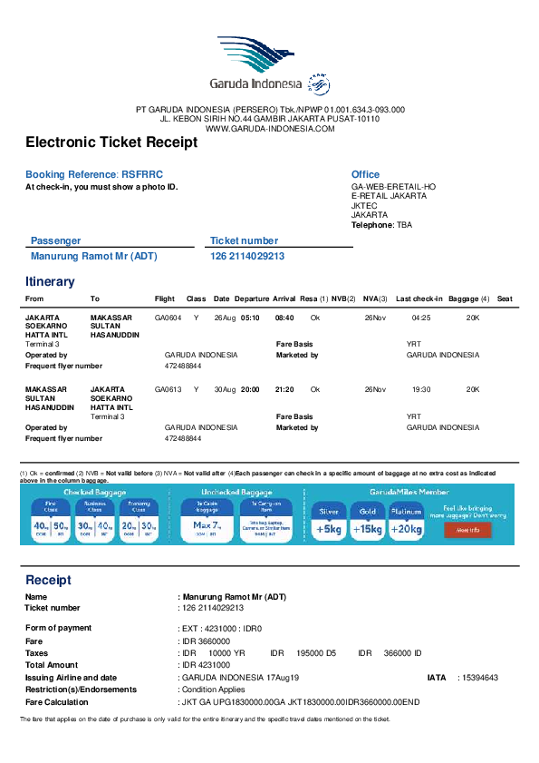 Contoh E Ticket Garuda Indonesia Transport Business - vrogue.co