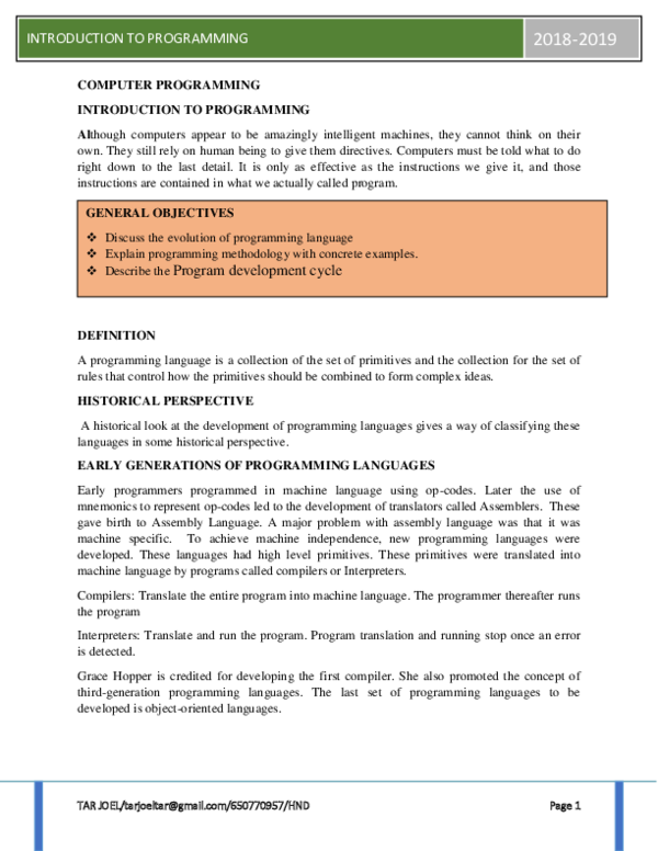 (PDF) Algorithm lesson
