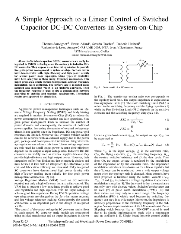 (PDF) A simple approach to a linear control of switched capacitor DC-DC converters in system-on-chip