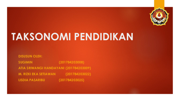 (PPT) TAKSONOMI PENDIDIKAN