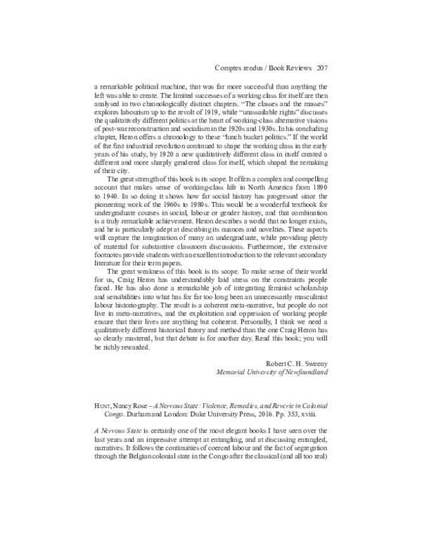 (PDF) . Review of Nancy Rose Hunt, A Nervous State, by Alexander Keese ...