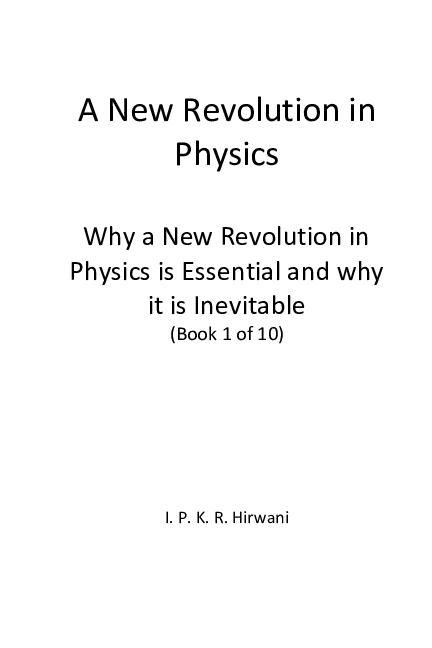 (PDF) A New Revolution in Physics - Why A New Revolution in Physics is ...