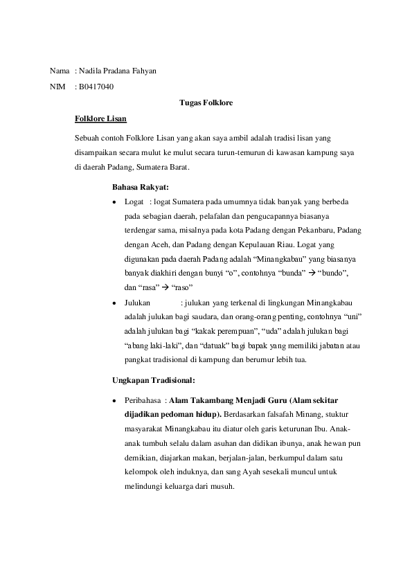 (DOC) Folklore Lisan