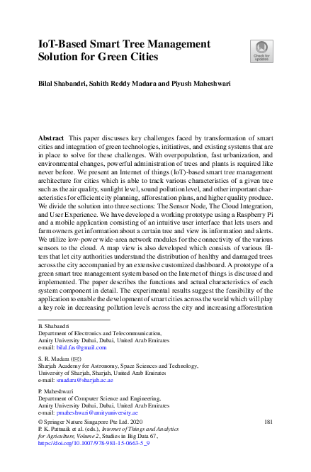 (PDF) IoT-Based Smart Tree Management Solution for Green Cities