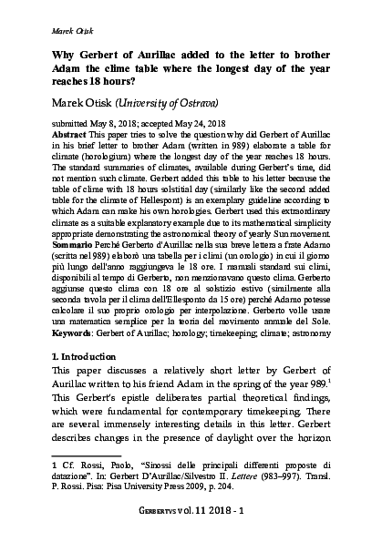 (PDF) Why Gerbert of Aurillac added to the letter to brother Adam the ...