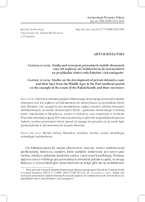 (PDF) Castrum et curia. Studia nad rozwojem prywatnych siedzib ...