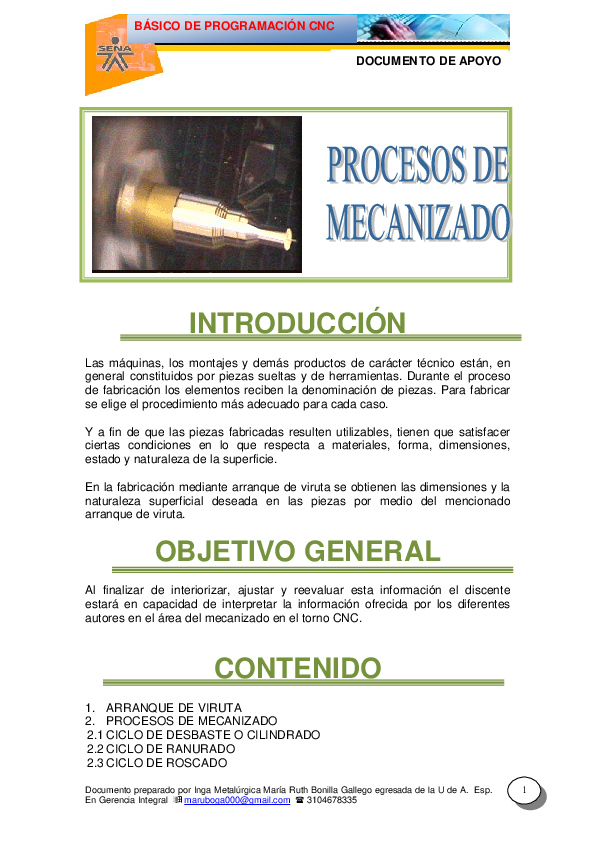 (PDF) BÁSICO DE PROGRAMACIÓN CNC INTRODUCCIÓN