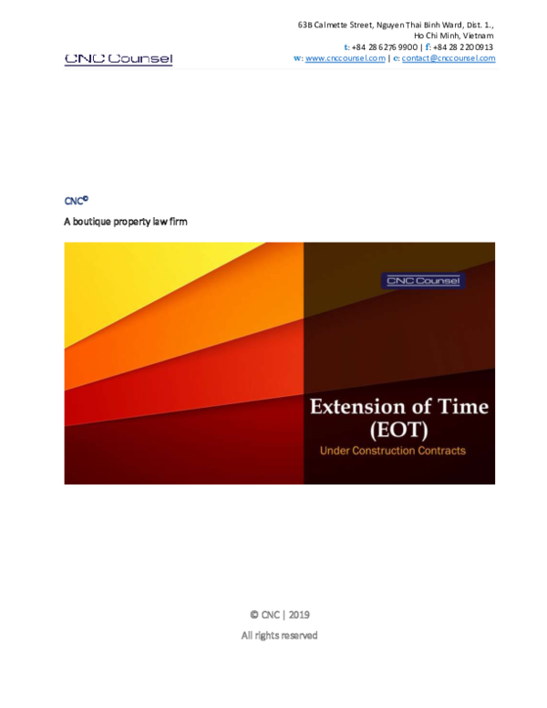 (PDF) Extension of Time under the Construction Contracts