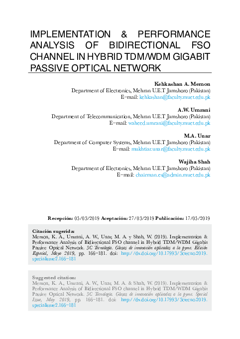 (PDF) Implementation & Performance Analysis of Bidirectional FSO channel in Hybrid TDM/WDM ...