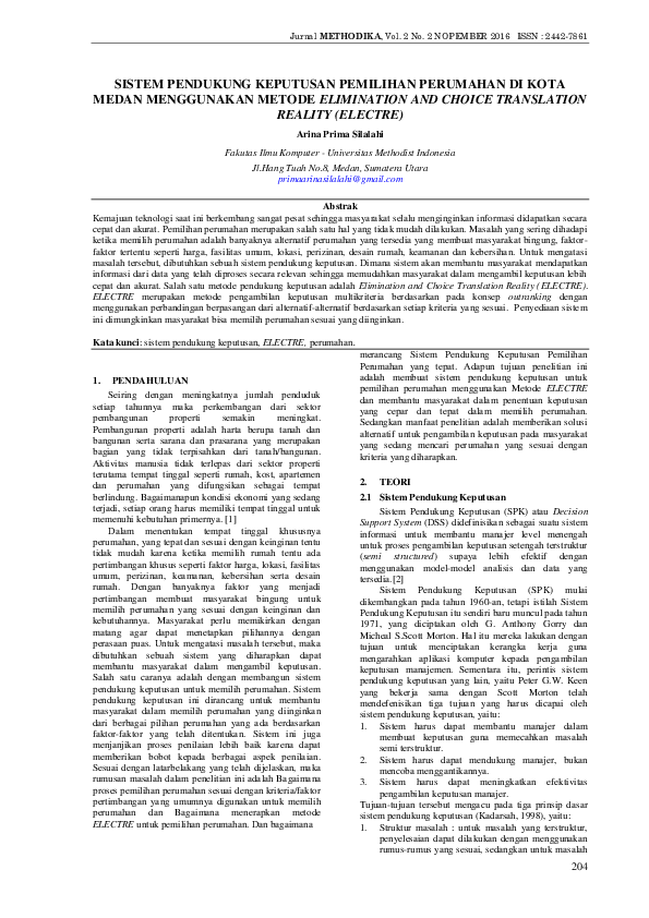 (PDF) SISTEM PENDUKUNG KEPUTUSAN PEMILIHAN PERUMAHAN DI KOTA MEDAN MENGGUNAKAN METODE ...