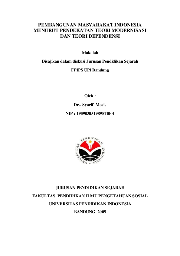 (PDF) PEMBANGUNAN MASYARAKAT INDONESIA MENURUT PENDEKATAN TEORI ...