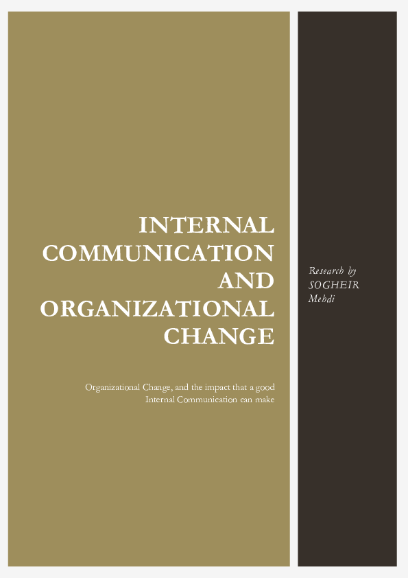 (PDF) INTERNAL COMMUNICATION AND ORGANIZATIONAL CHANGE