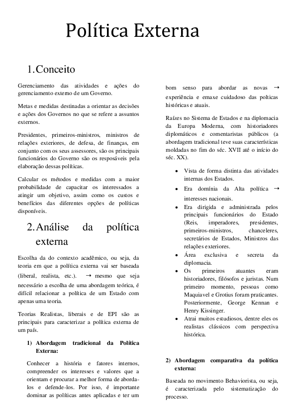 (DOC) Política Externa
