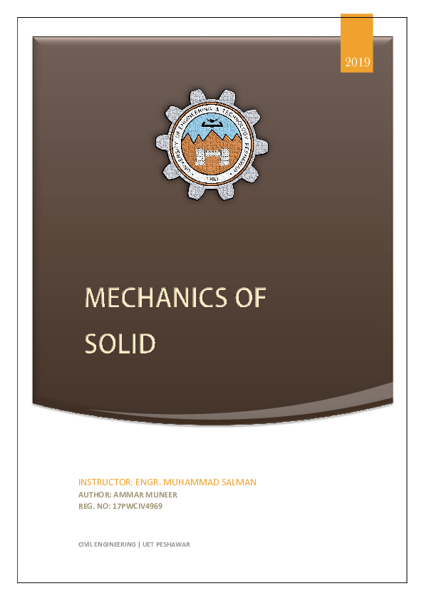 (PDF) MECHANICS OF SOLID-I LAB REPORT