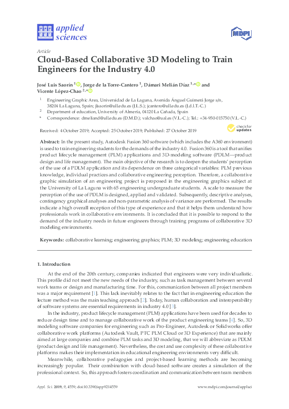 (PDF) Cloud-Based Collaborative 3D Modeling to Train Engineers for the Industry 4.0