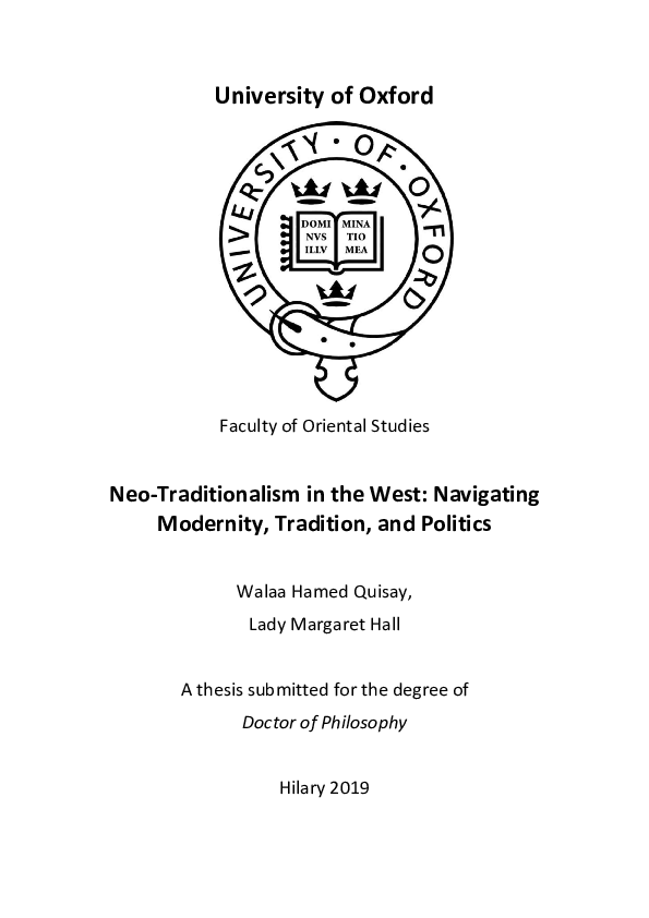 (PDF) Neo-traditionalism in the West: Navigating Modernity, Tradition ...