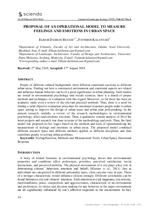 (PDF) PROPOSAL OF AN OPERATIONAL MODEL TO MEASURE FEELINGS AND EMOTIONS ...