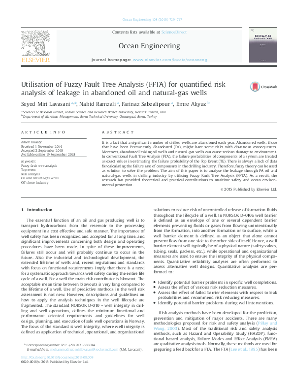 Pdf Utilisation Of Fuzzy Fault Tree Analysis Ffta For Quantified