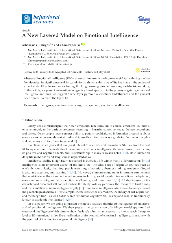 (PDF) A New Layered Model on Emotional Intelligence