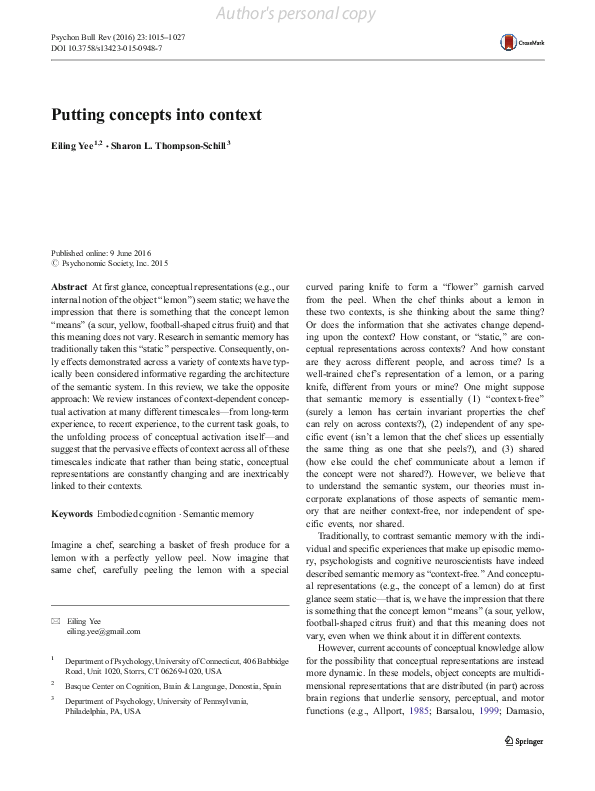 (PDF) Putting concepts into context