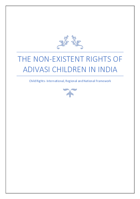 (DOC) Adivasi Children's Rights in India