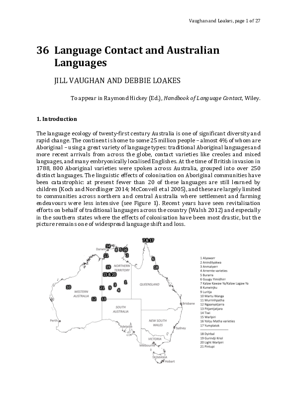 (PDF) Language Contact and Australian Languages