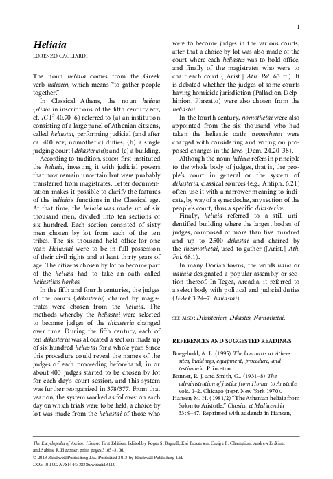 (PDF) Heliaia, in The Encyclopedia of Ancient History, Roger S. Bagnall ...