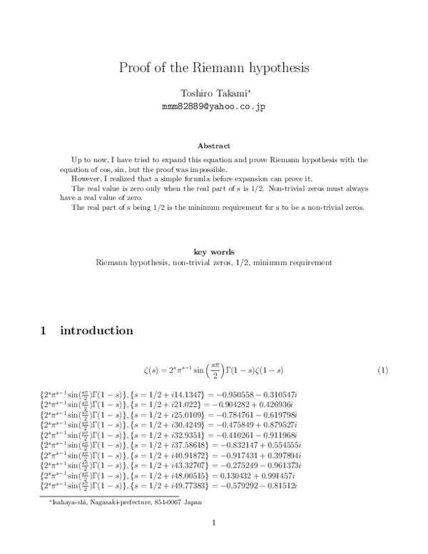 (PDF) Proof of the Riemann hypothesis