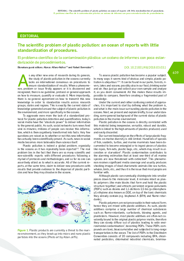 (PDF) The scientific problem of plastic pollution: an ocean of reports ...