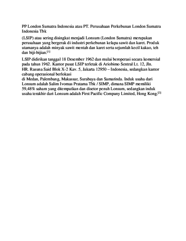 (DOC) PP London Sumatra Indonesia | Sarah Faradilla Umar - Academia.edu