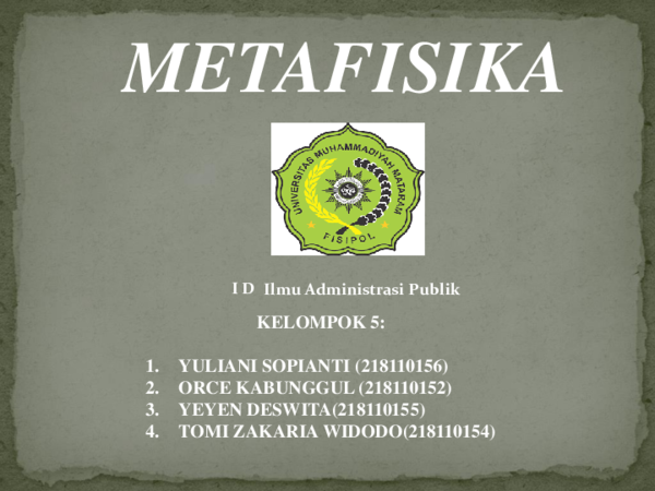 (PPT) FILSAFAT metafisika