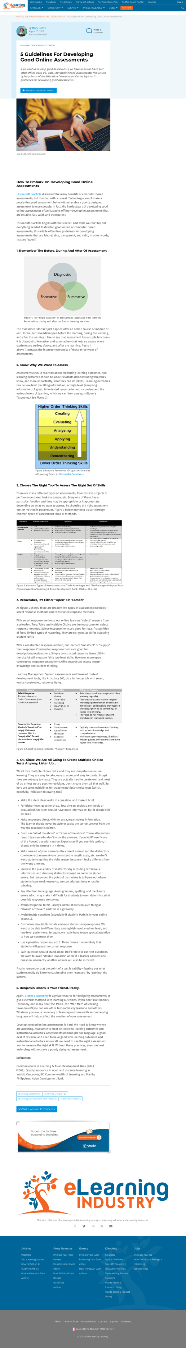 (PDF) Five Guidelines For Developing Good Online Assessments