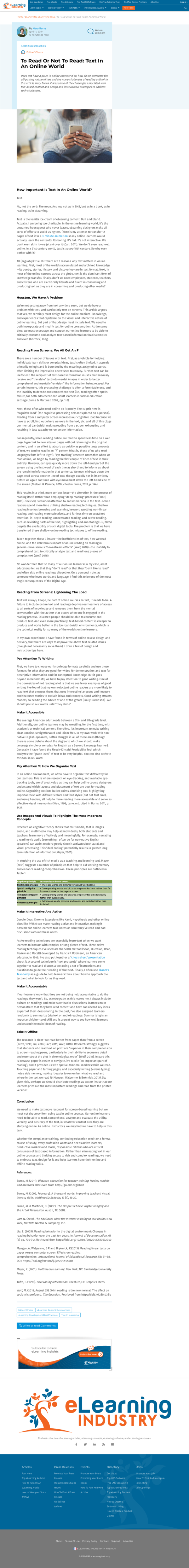 (PDF) To Read Or Not To Read Text In An Online World