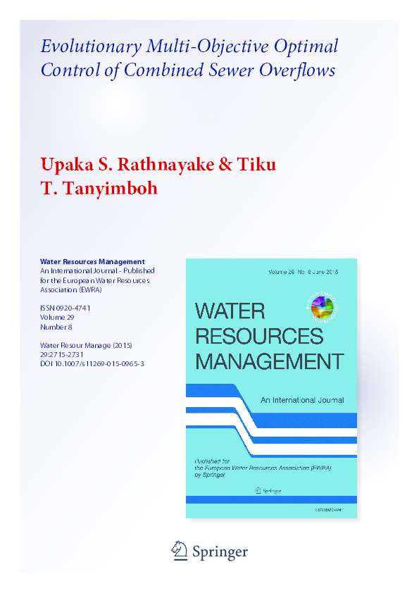 (PDF) Evolutionary Multi-Objective Optimal Control of Combined Sewer ...