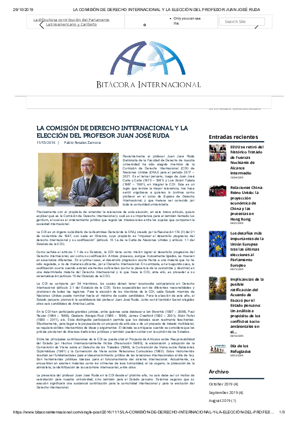 (PDF) La Comisión de Derecho Internacional y la elección del profesor ...
