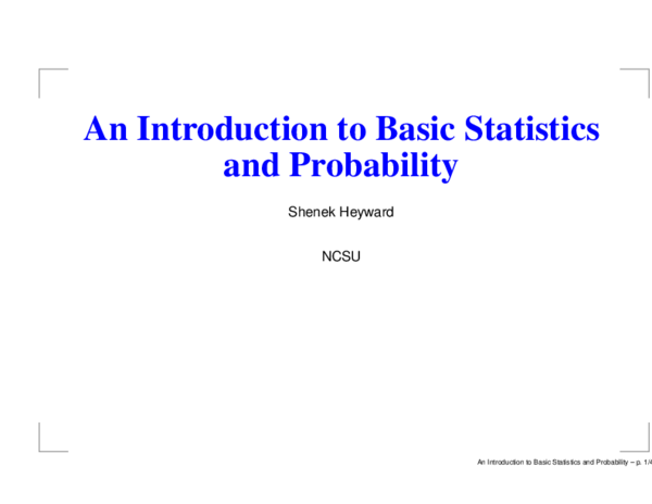 (PDF) An Introduction to Basic Statistics and Probability