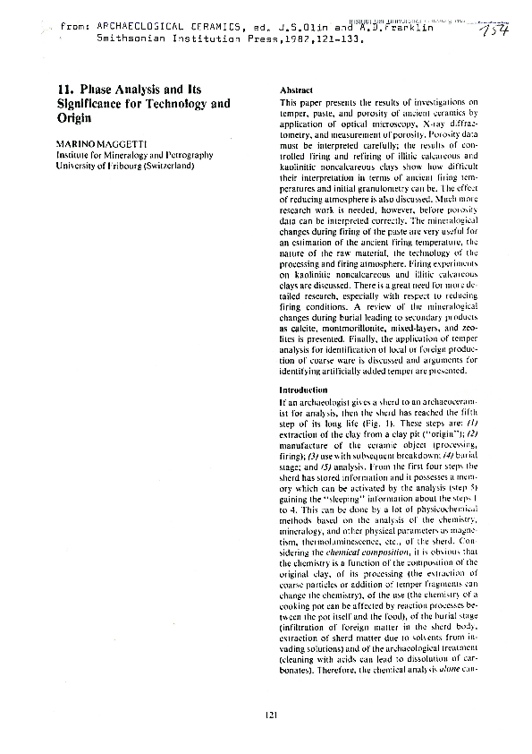 (PDF) Phase Analysis and its Significance for Technology and Origin