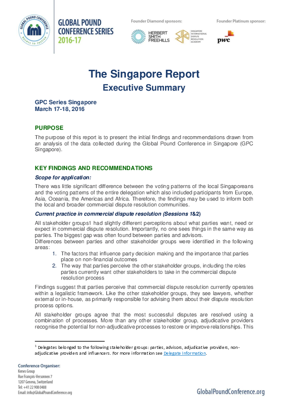 (PDF) The Singapore Report Executive Summary GPC Series Singapore