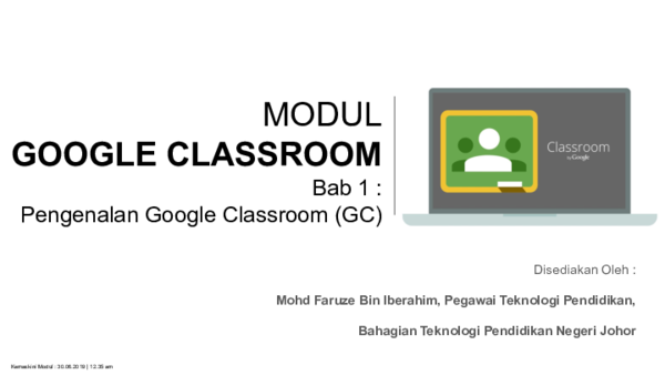 (PDF) MODUL GOOGLE CLASSROOM Bab 1 : Pengenalan Google Classroom (GC