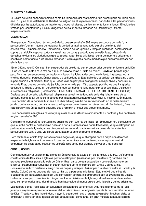 (DOC) EL EDICTO DE MILÁN
