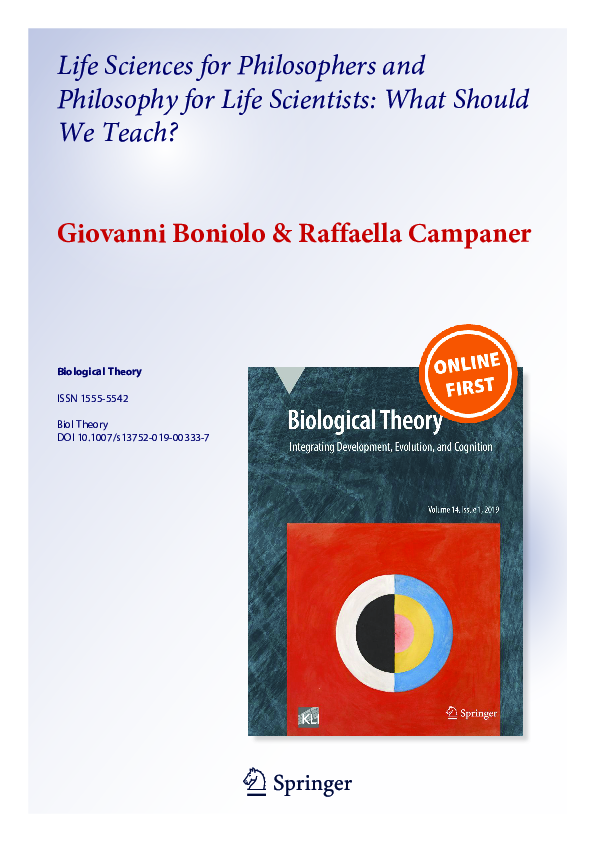 (PDF) PhilSci for science | Giovanni Boniolo - Academia.edu