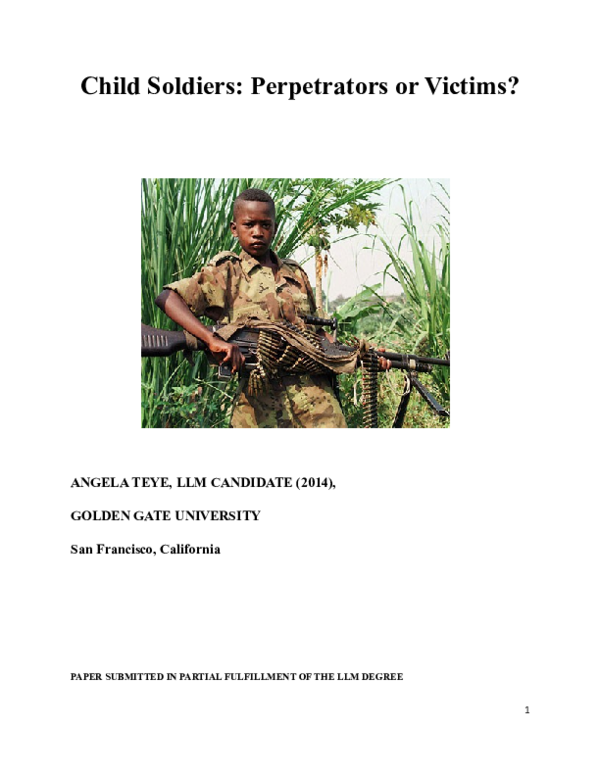 (DOC) CHILD SOLDIERS FINAL PAPER