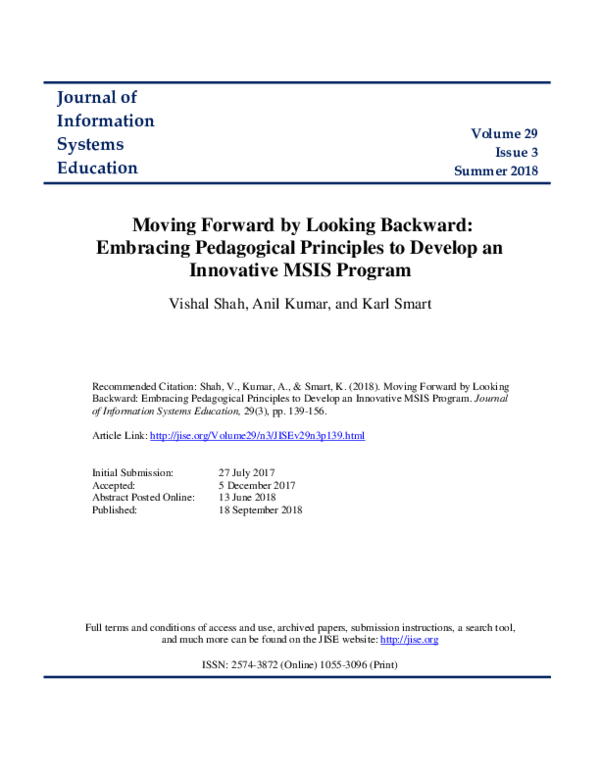 (PDF) Moving Forward by Looking Backward: Embracing Pedagogical ...