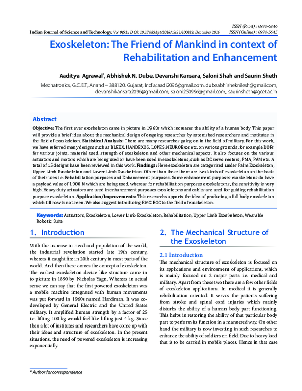 (PDF) Research paper (Exoskeleton)