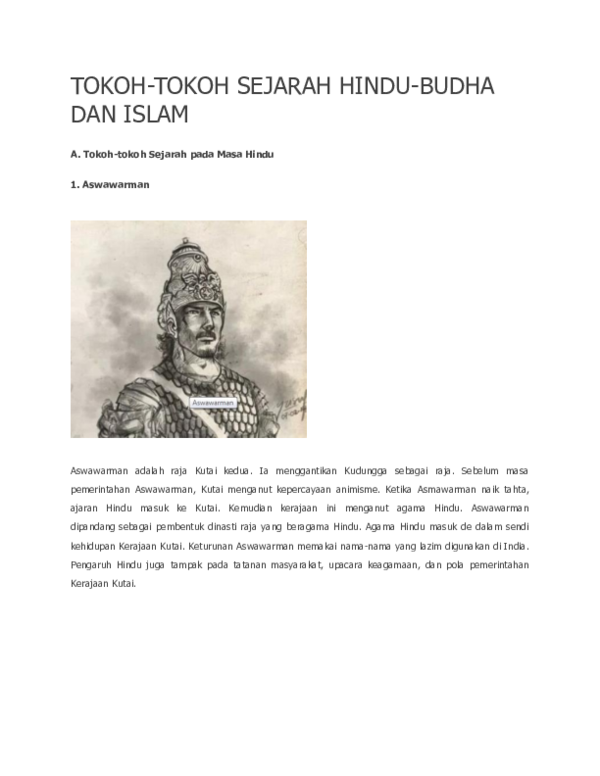 (DOC) TOKOH-TOKOH SEJARAH HINDU- BUDHA DAN ISLAM