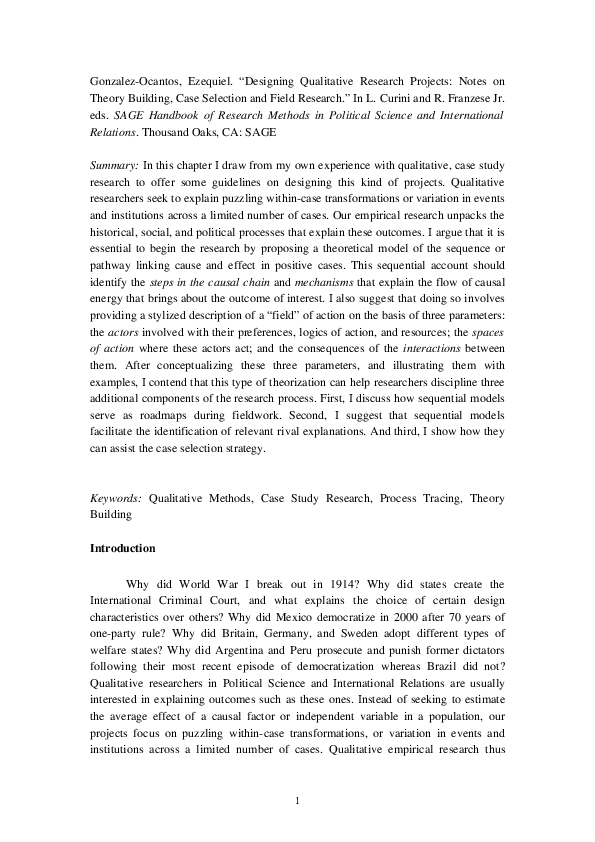 (DOC) Designing Qualitative Research Projects: Notes on Theory Building ...